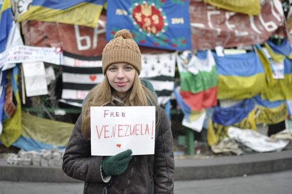 Ukraine's protesters show support for Venezuela - ITV News