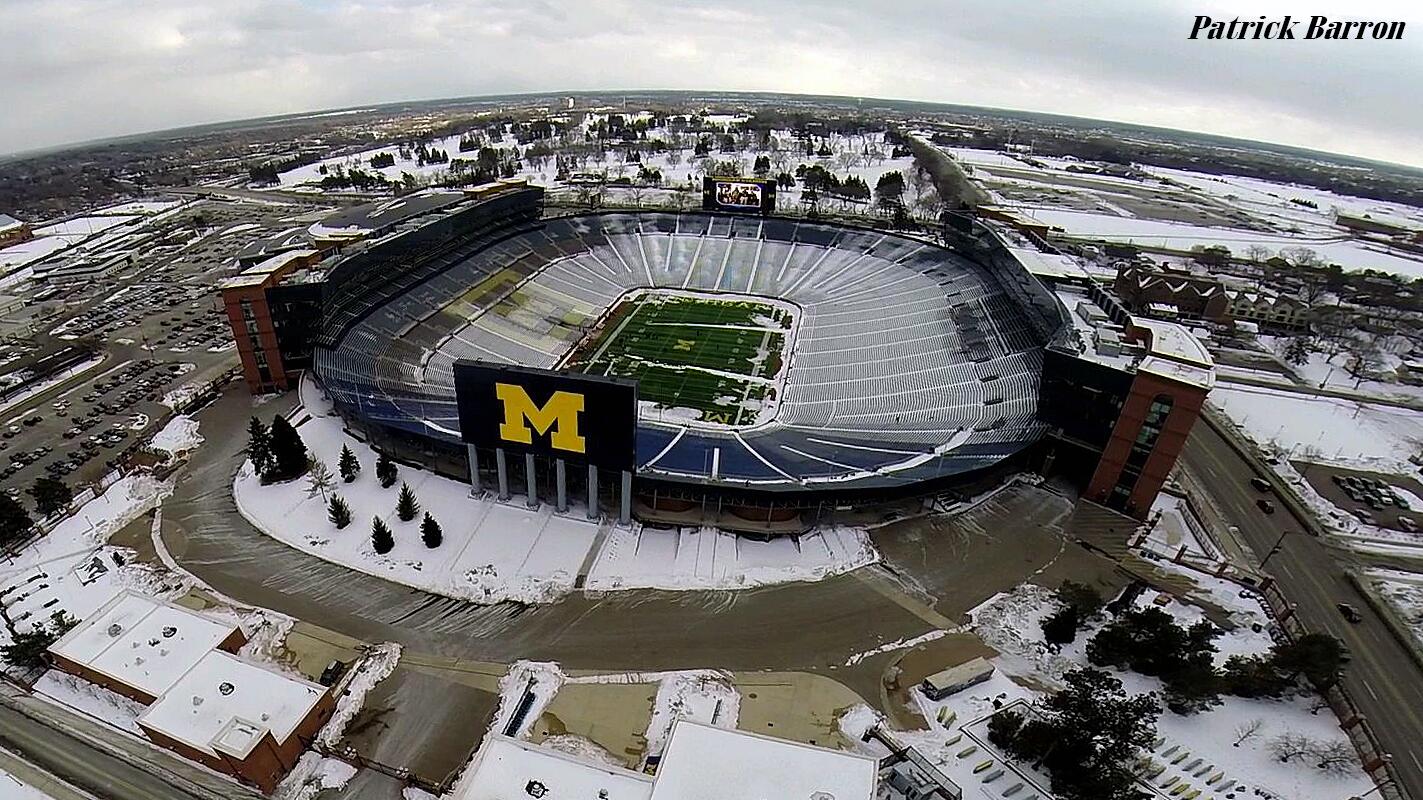 Michigan Stadium (and Ann Arbor) via Quad Rotor | mgoblog