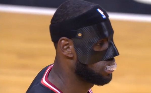 LeBron James has gone with the black mask for tonight's game against ...