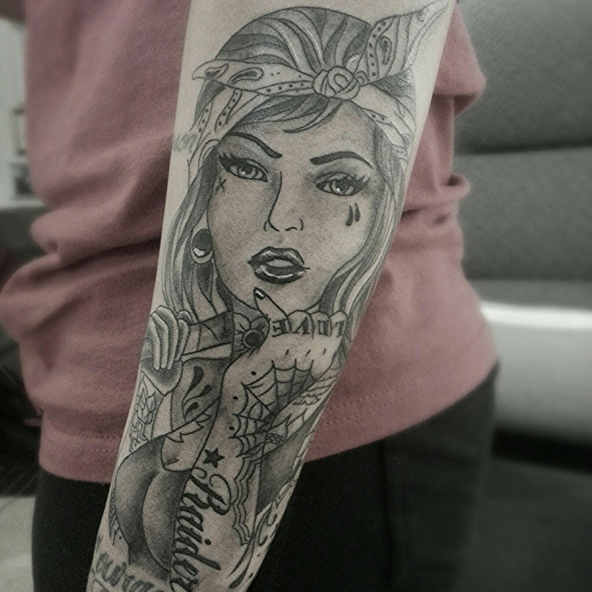 Gangster Tattoos Sleeves For Girls