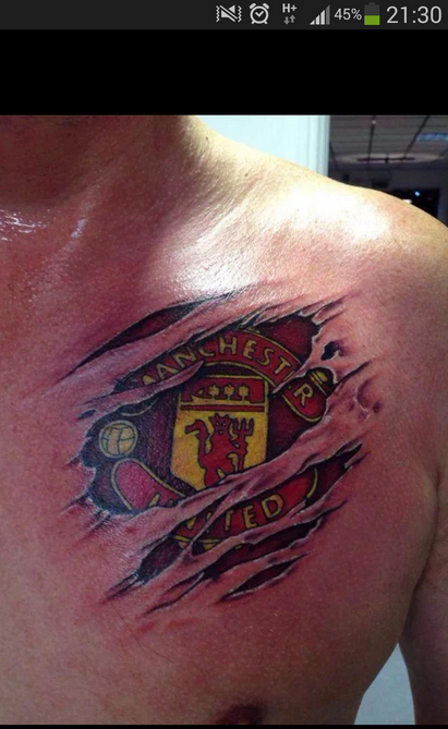 Manchester United Logo Tattoo 🌿⚽🌿 , Manchester United