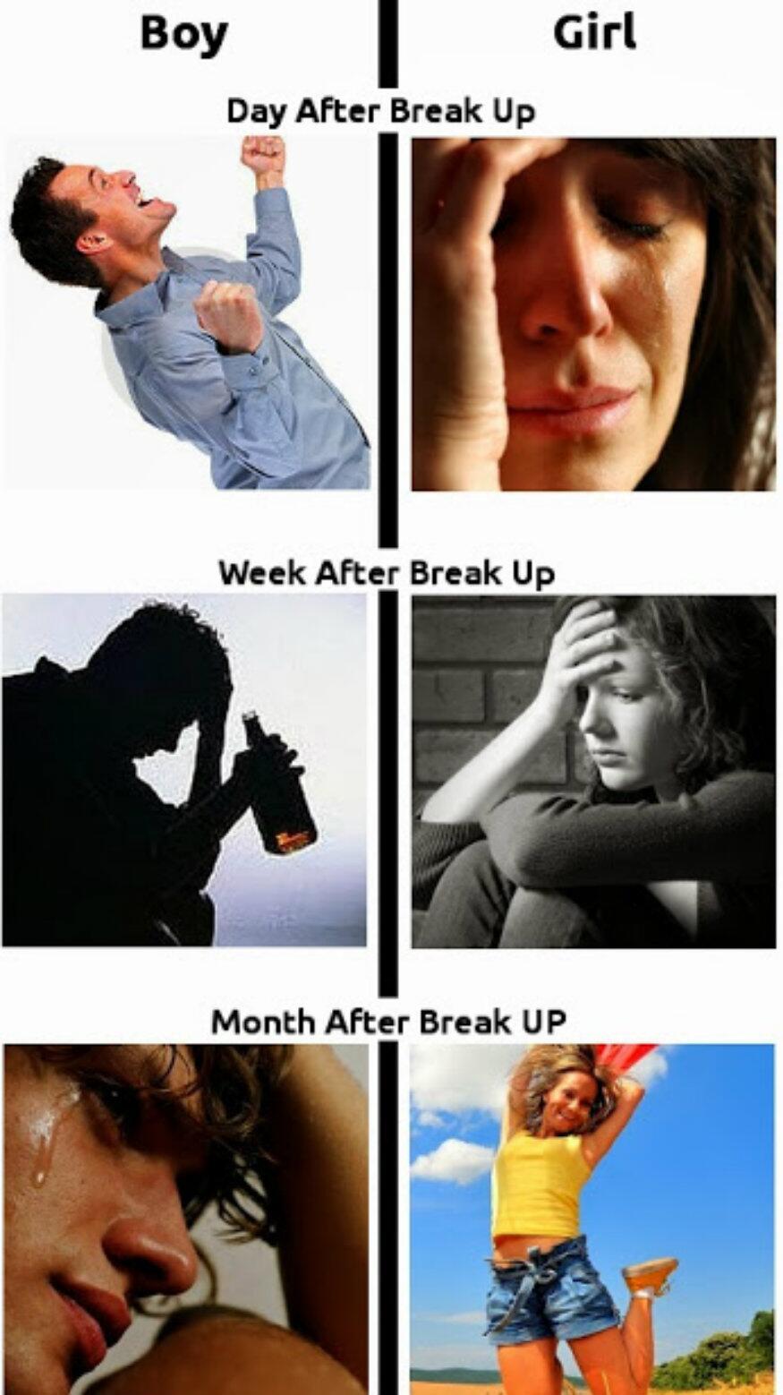 Girls Vs Boys Break Up Meme