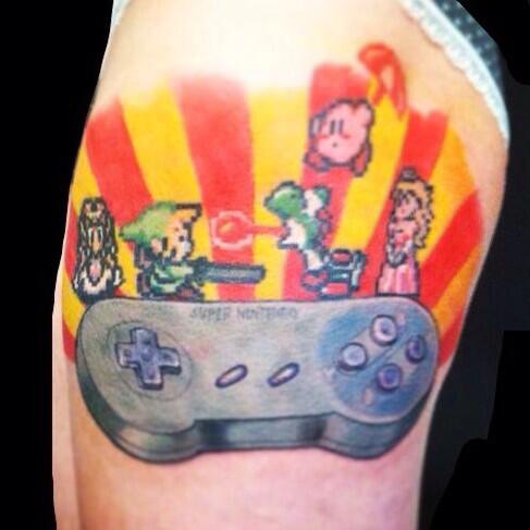 Super Nintendo Controller Tattoo