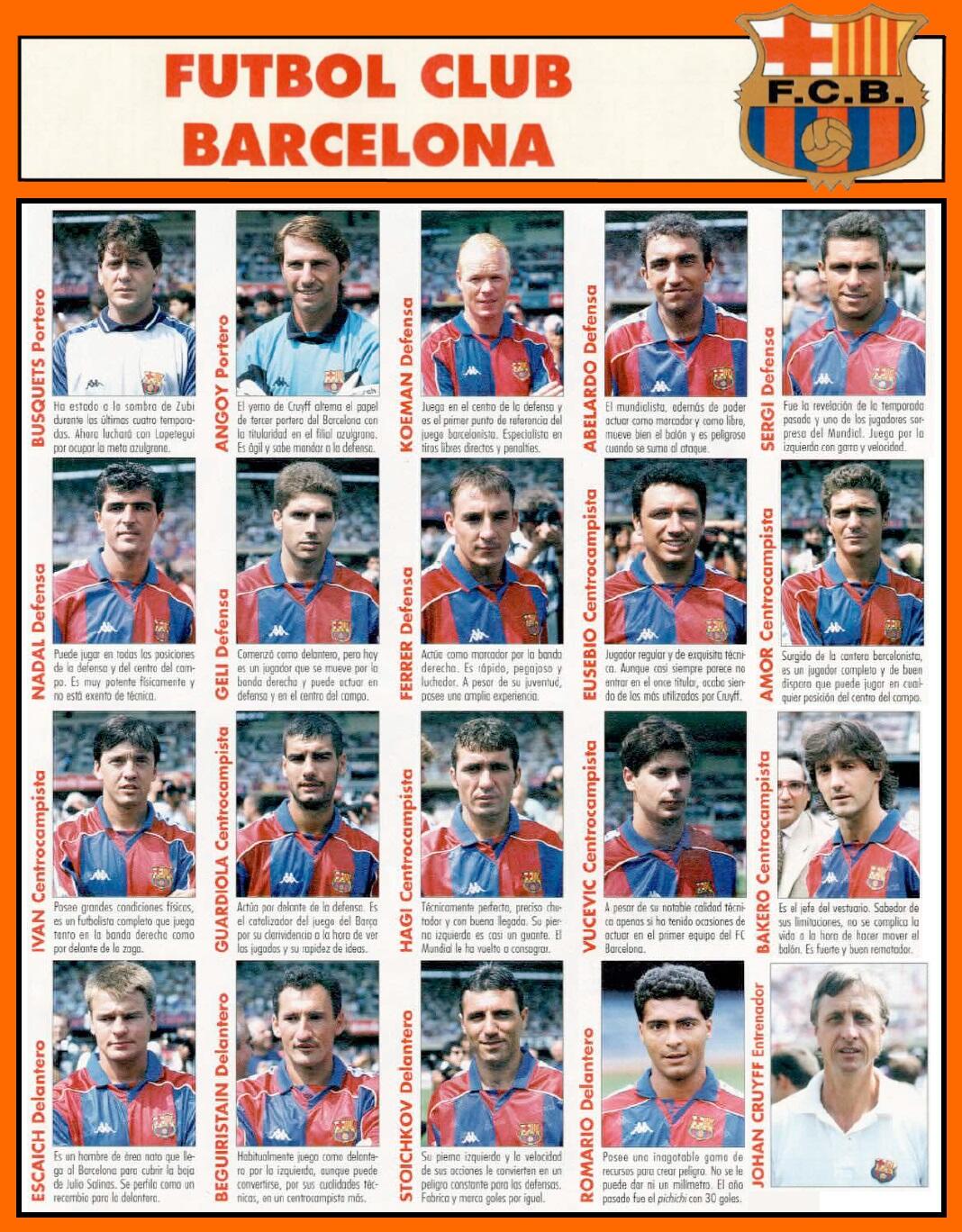 Old School Panini on Twitter: "FC Barcelona 1994-95 http://t.co/RnZBwD8l5p" / Twitter