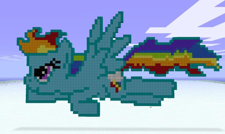 Minecraft Pixel Art Rainbow Dash