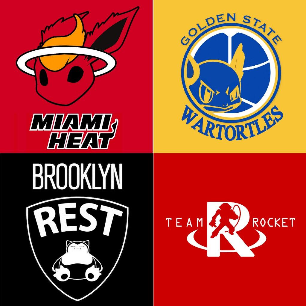 Pokemon Nba Logos All NBA Logos Redesigned With Pokemon