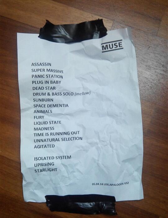 Lollapalooza "setlist". Obviously take with a pinch of salt. : r/Muse