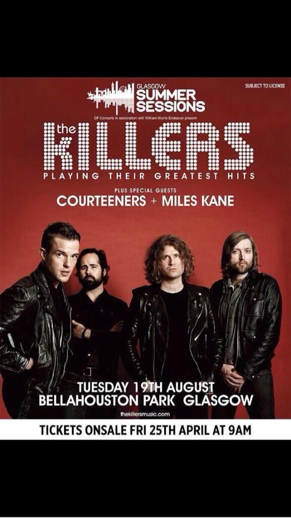 Glasgow Summer Sessions Announce The Killers As First Headline Act