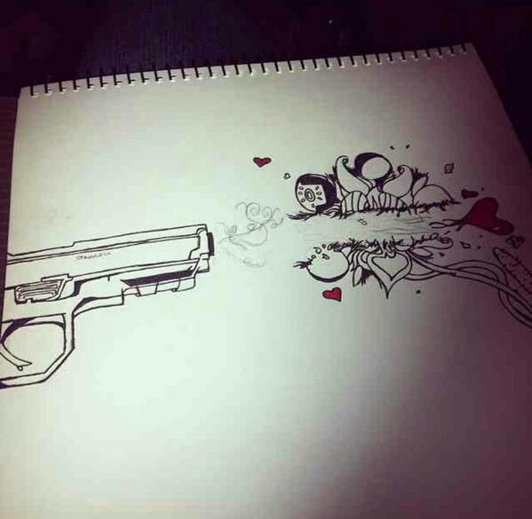 Gun Shooting Hearts