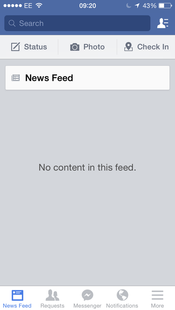 Blank Facebook News Feed Template