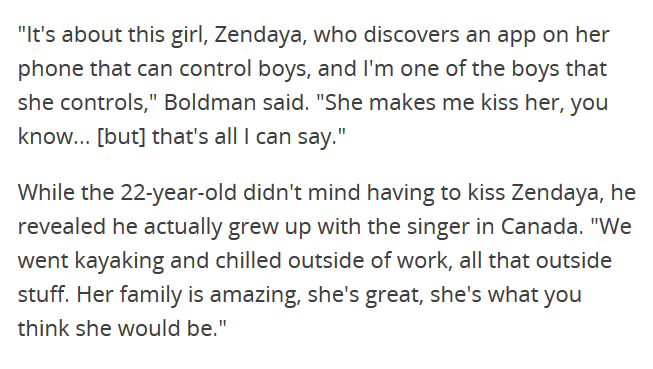 Zendaya And Spencer Boldman Kiss