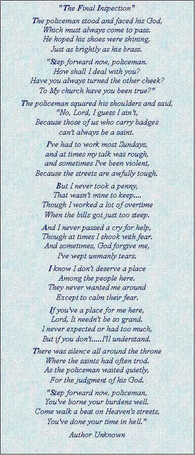 Fallen Police Officer Poem