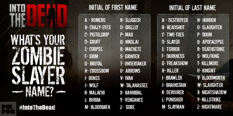 Zombie Killer Names
