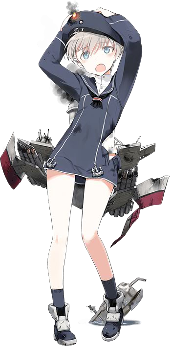 艦これ中破絵bot On Twitter ドイツ生まれの駆逐艦、その本格的な大型駆逐艦の一番艦だよ。 高温高圧缶や機関部のシフト配置など