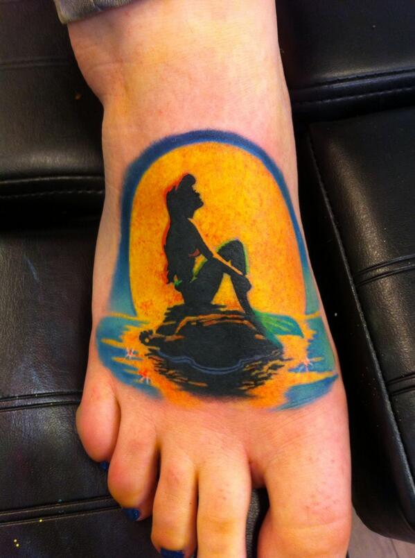 Little Mermaid On Rock Tattoo