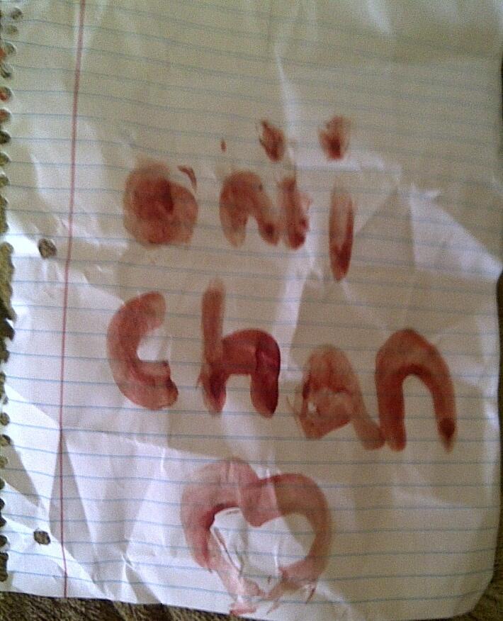 I Love You Written With Blood On Paper