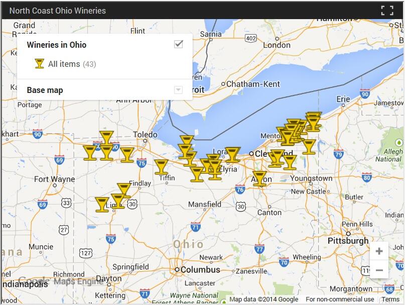 Map Of Wineries Ohio