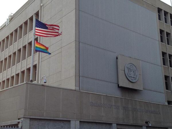 The American embassy in Tel Aviv today : r/lgbt