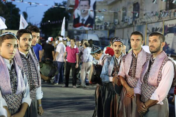 The Baath Party election rally included performance of traditional ...