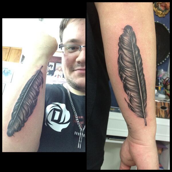 Feather Tattoo For Men On Arm