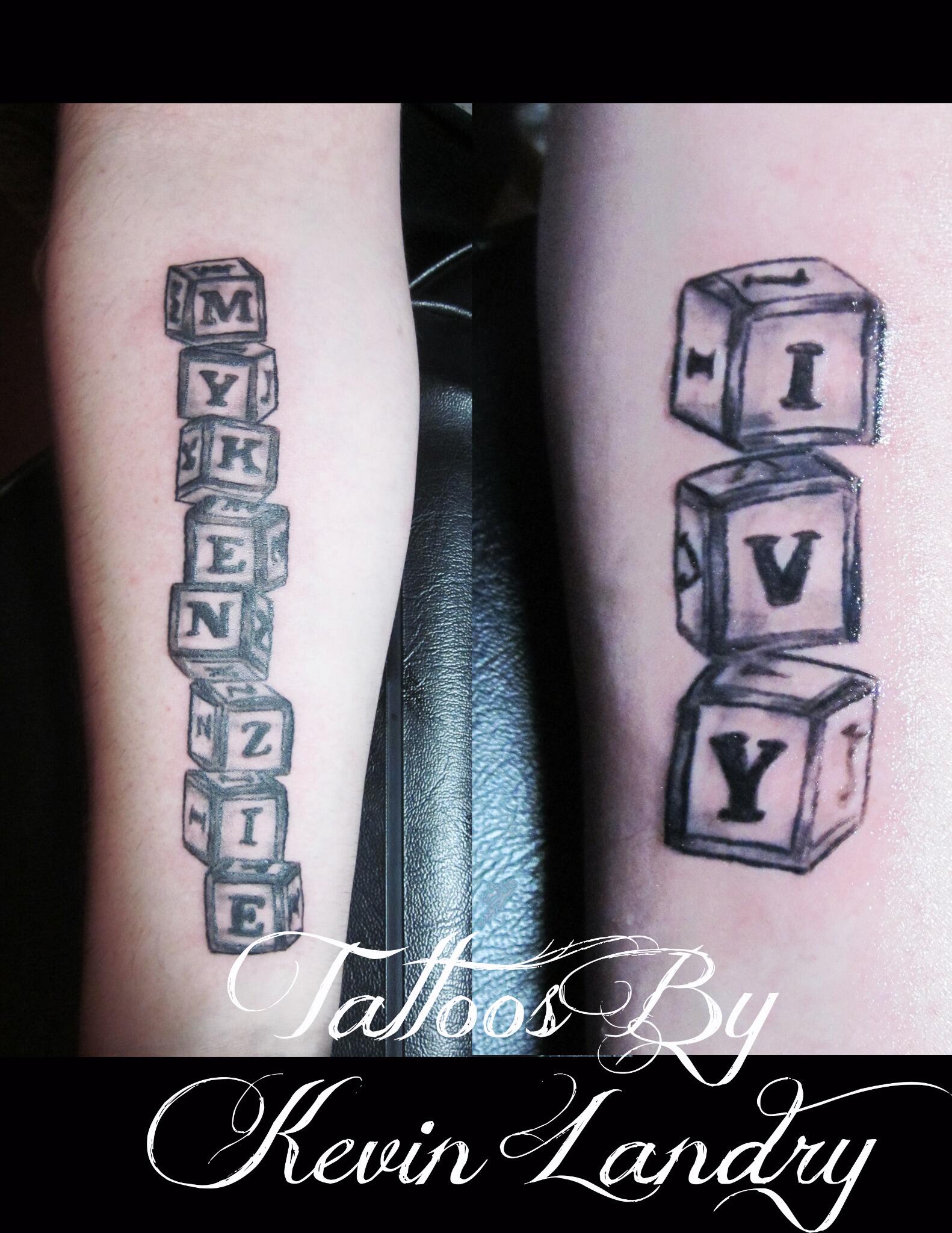 Baby Block Name Tattoos