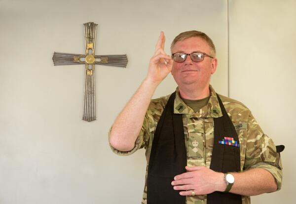 Padre Steven Whiting delivers a service of remembrance and recognition ...