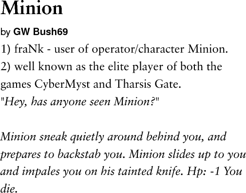 Minion Dictionary