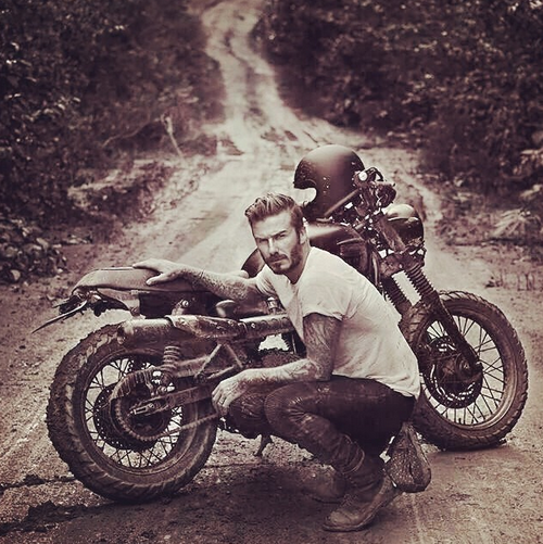 David Beckham Motorcycle Photoshoot
