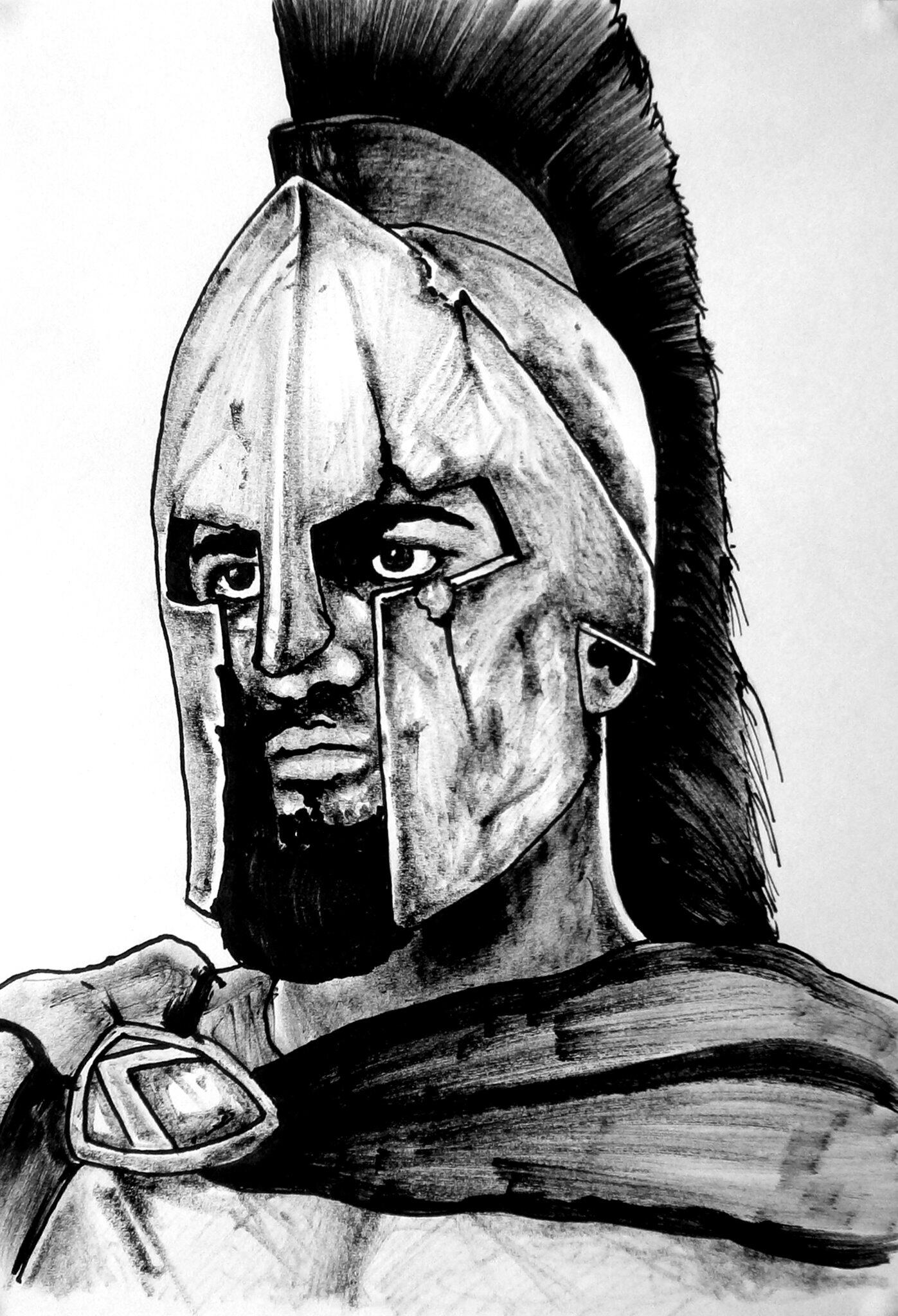 300 Spartan Warrior Drawing