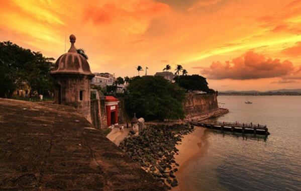 Puerto Rico sunset. The place where skies look like golden cotton candy ...