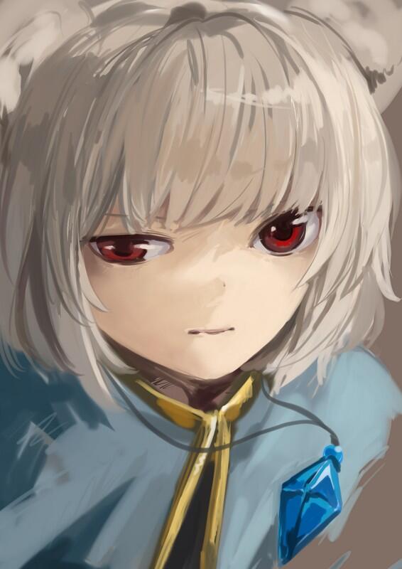 Safebooru - 1girl animal ears capelet grey hair jewelry mouse ears ...