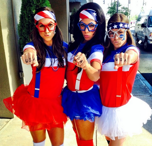 The USA women's team are having a worldcup viewing party. Dress code ...