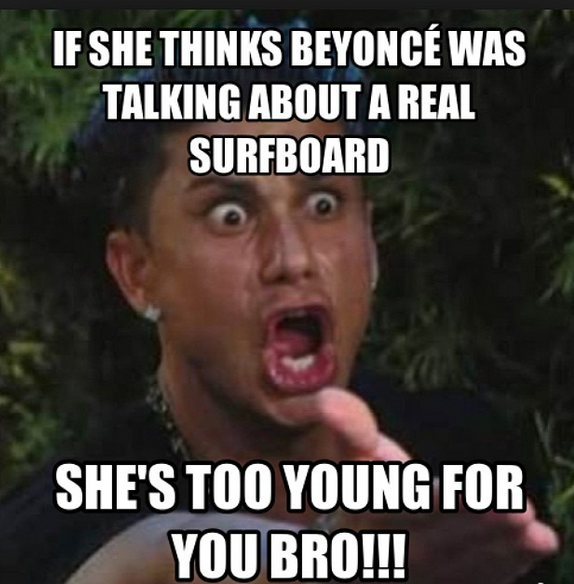 Beyonce Surfboard Meme