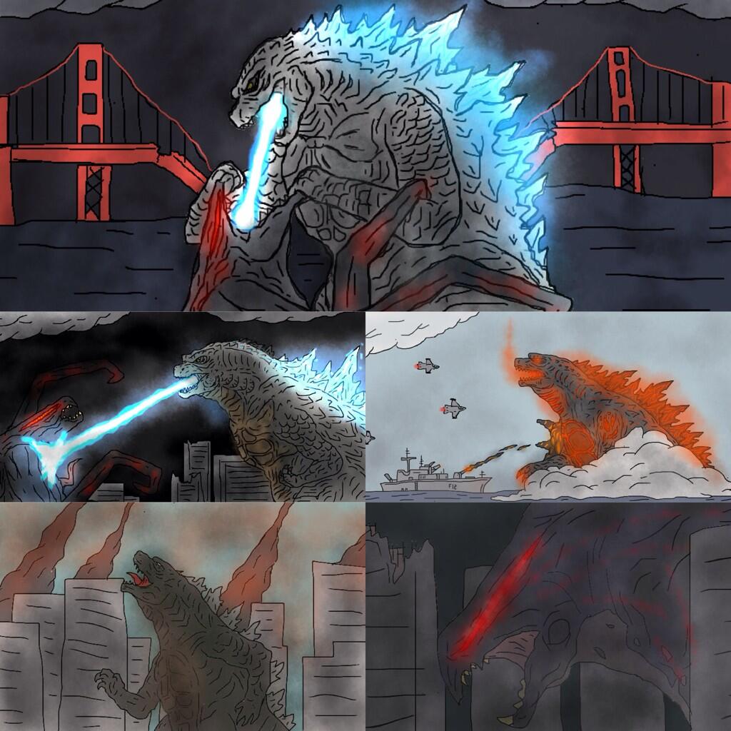 Godzilla Vs Muto Drawing