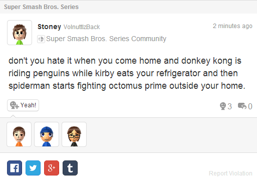 Take a break from debate, laugh at miiverse posts. | Page 98 | Smashboards