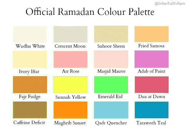 Official Ramadan Colour Palette 2014! : r/islam