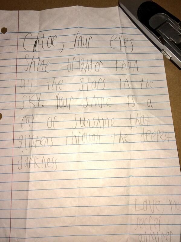 Secret Admirer Notes Examples