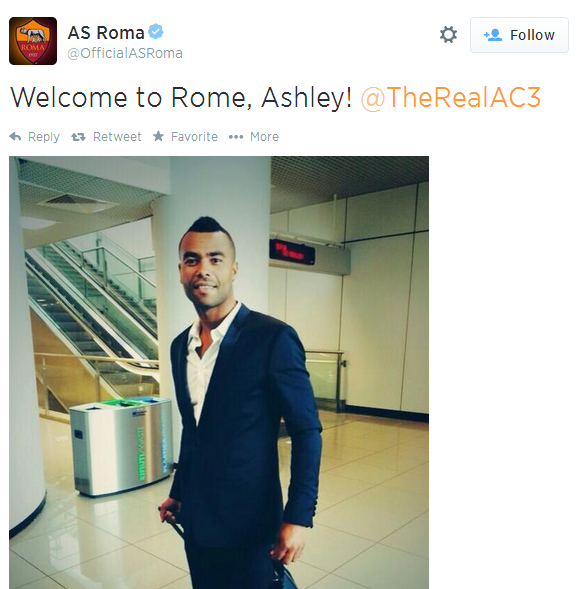 Ashley Cole Resmi Pilih AS Roma - TribunNews.com