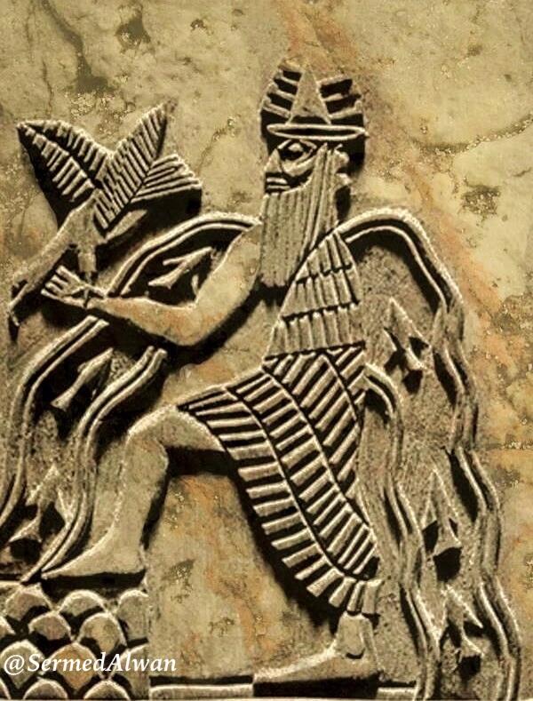 Sumerian God of water Patron of the city Eridu From his shoulders gush ...