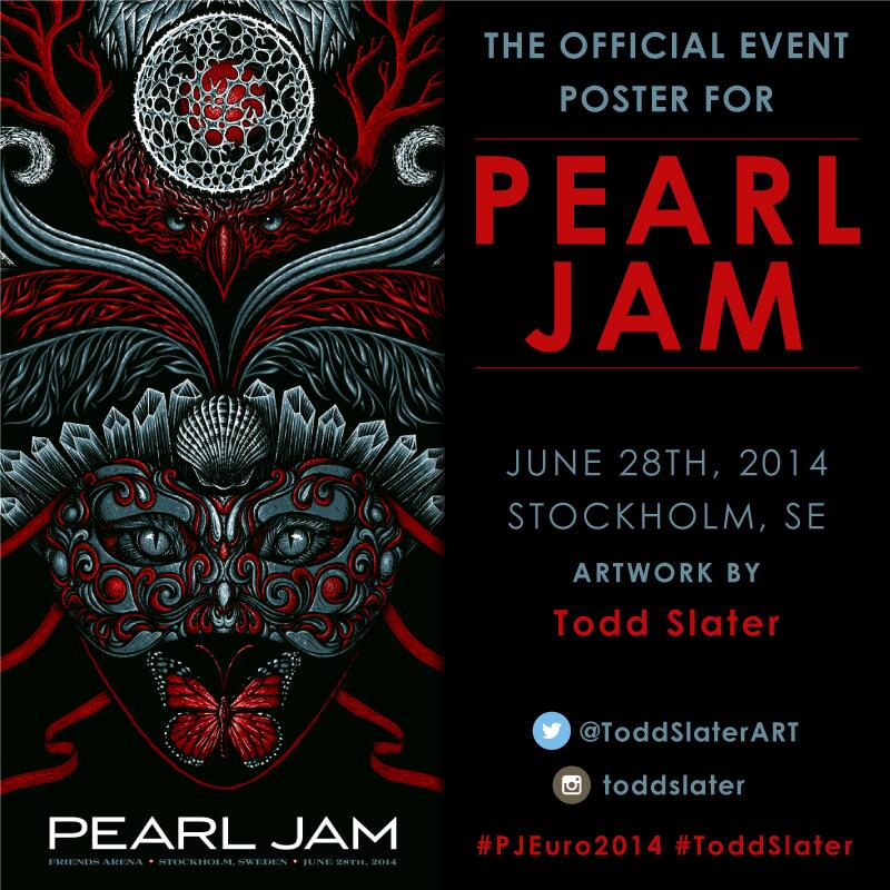Pearl Jam 2014 European artist edition signed & numbered print sales ...
