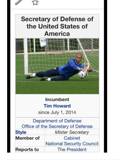 Tim Howard Secretary Of Defense