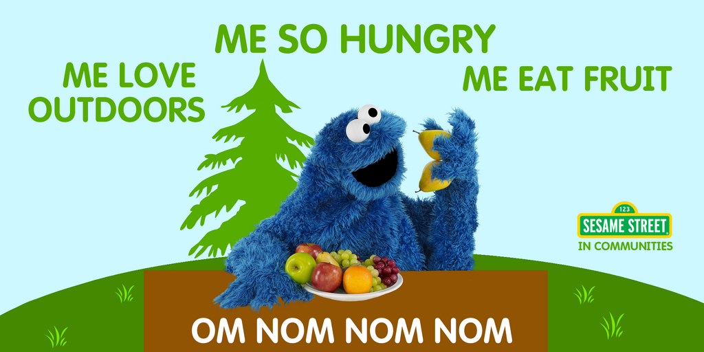 Cookie Monster Eating Fruit
