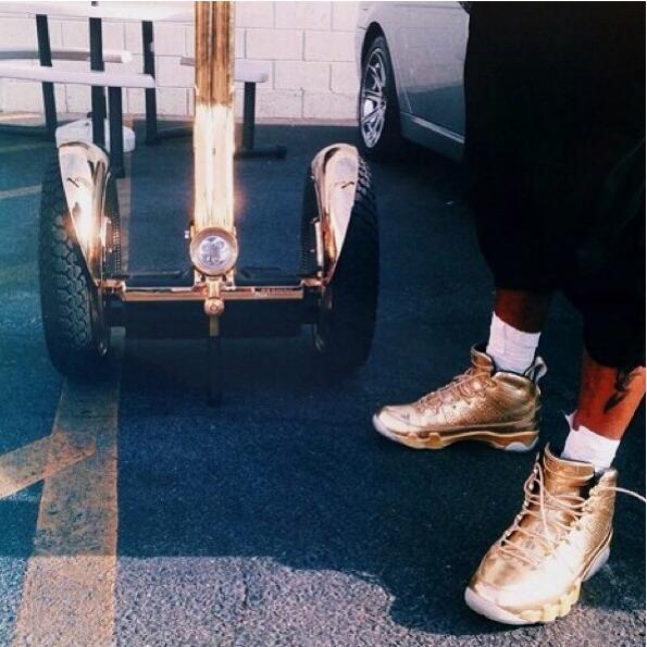 Gold Jordans Usher
