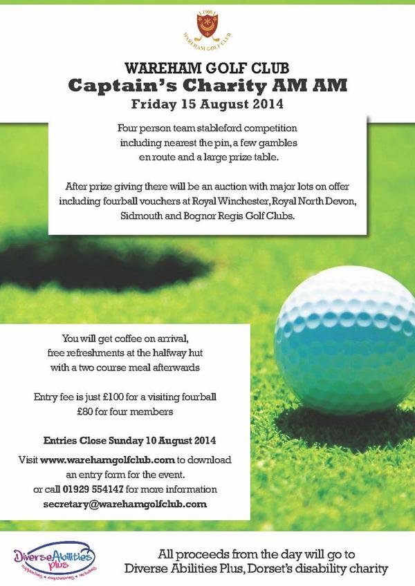 Past event – Wareham Golf Club Captain’s Charity AM AM | What's On Where