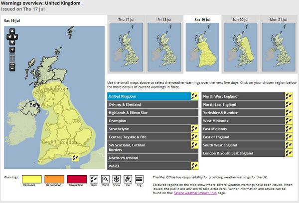 'Frequent lightning activity' forecast for Saturday | Central - ITV News