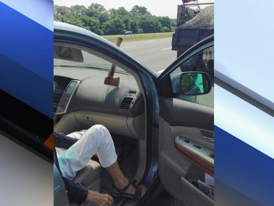 Axe Through Windshield