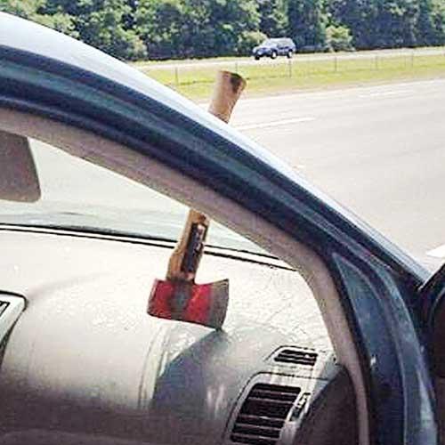 Axe Through Windshield