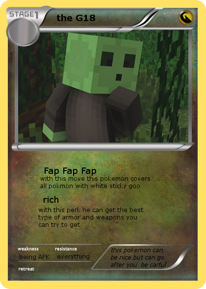 Minecraft Creeper Pokemon Card