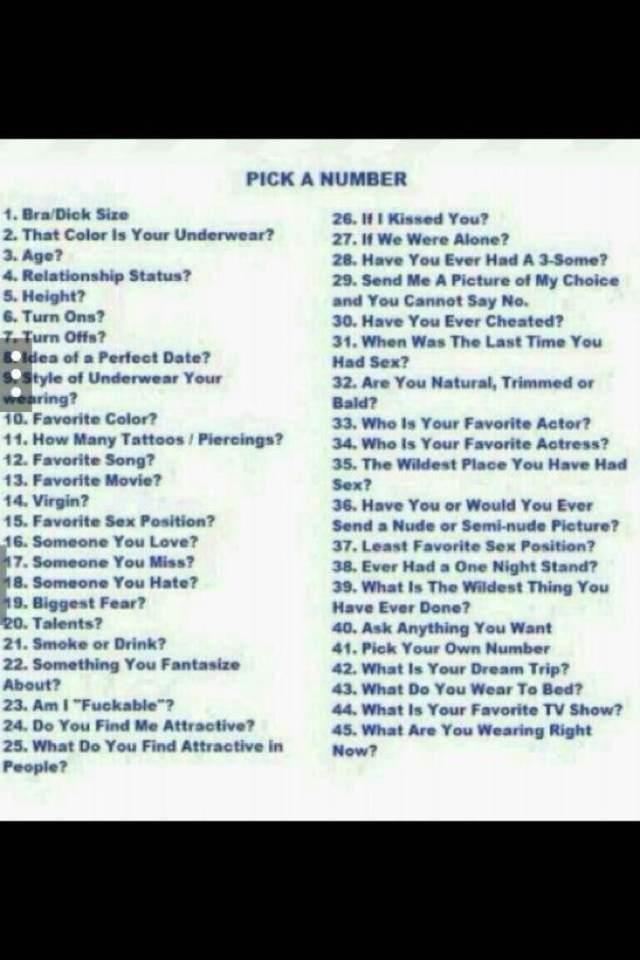 Freaky Kik Question Game For