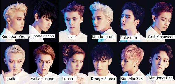 Exo Members Names